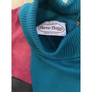Sweaters | Vintage 198s1990s Three Flaggs Color Block Geometric Womens ...